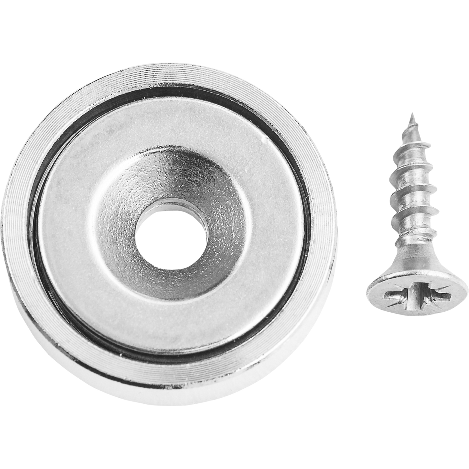 NEODYMIUM SKIVE MAGNET M/HULL 20X6X4,5 MM FOR SKRUEFESTE | Megaflis.no