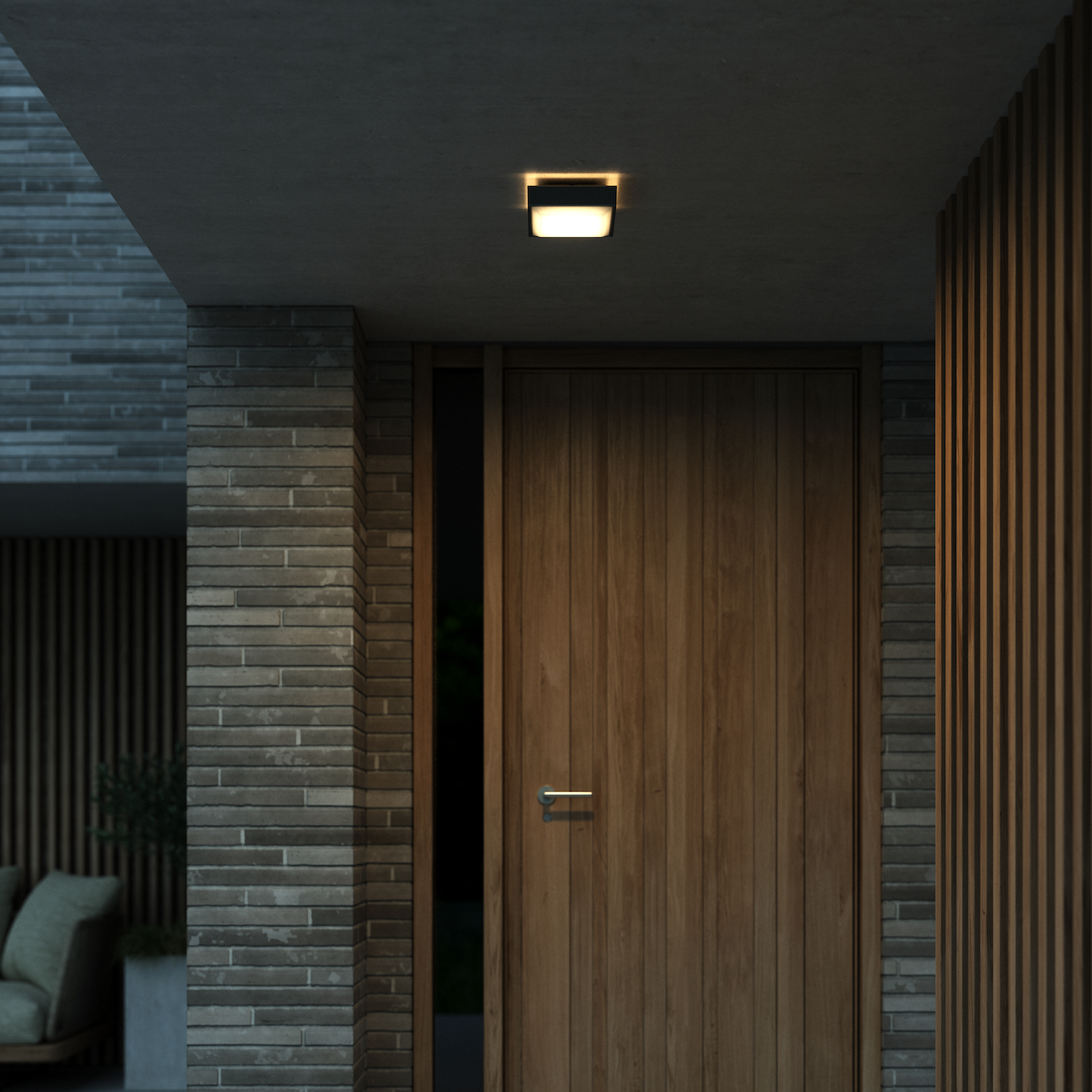 NORDLUX OLIVER SQUARE TAK/VEGGLAMPE LED SORT | Megaflis.no