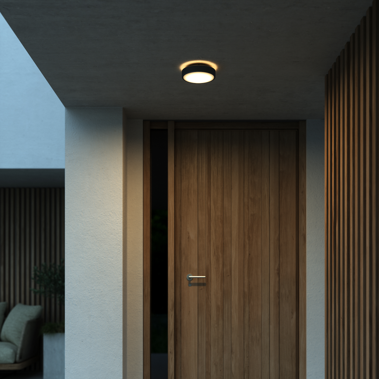 NORDLUX OLIVER ROUND TAK/VEGGLAMPE LED SORT | Megaflis.no