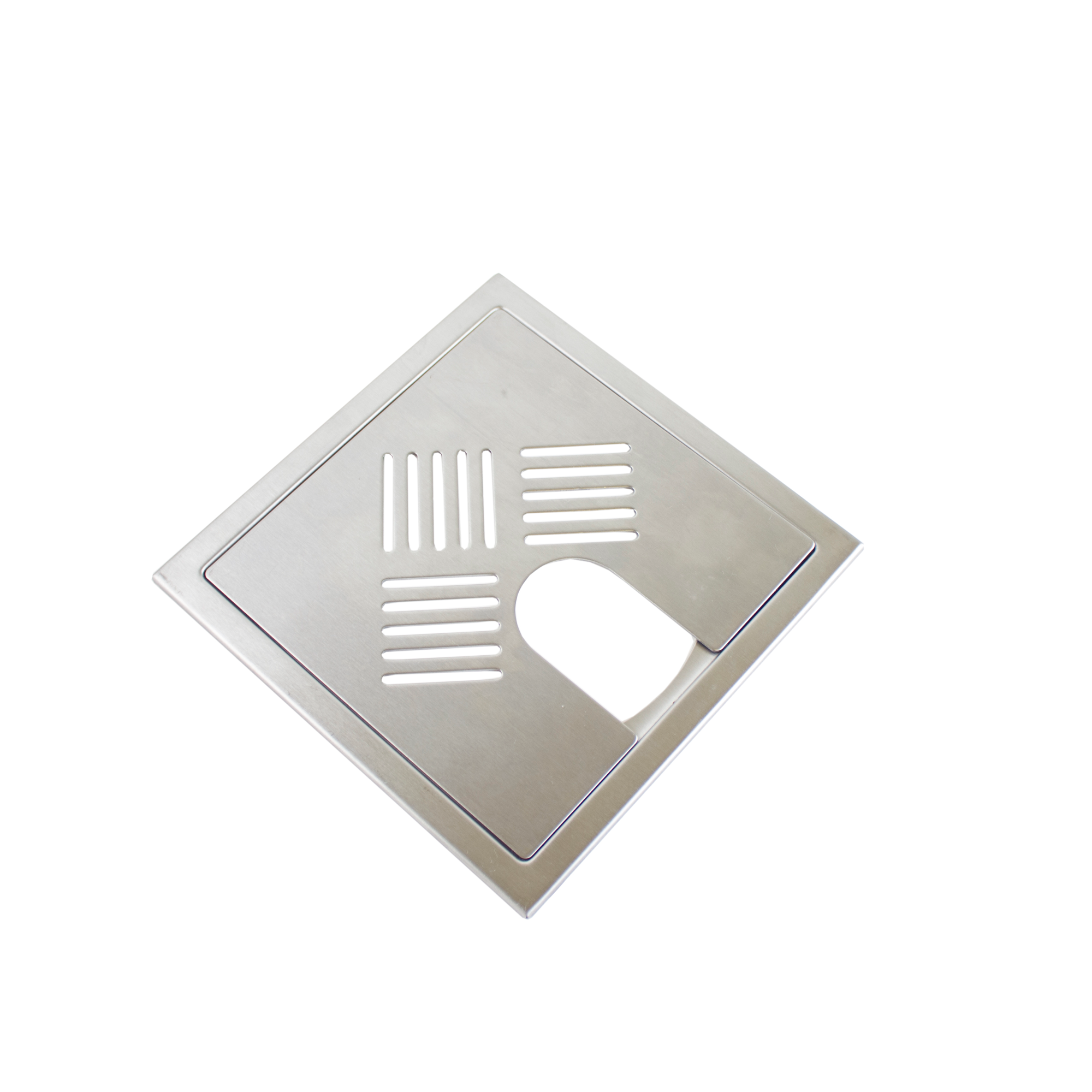 DESIGN SLUKRIST N°3 20X20CM MED UTHUGG BØRSTET STÅL | Megaflis.no