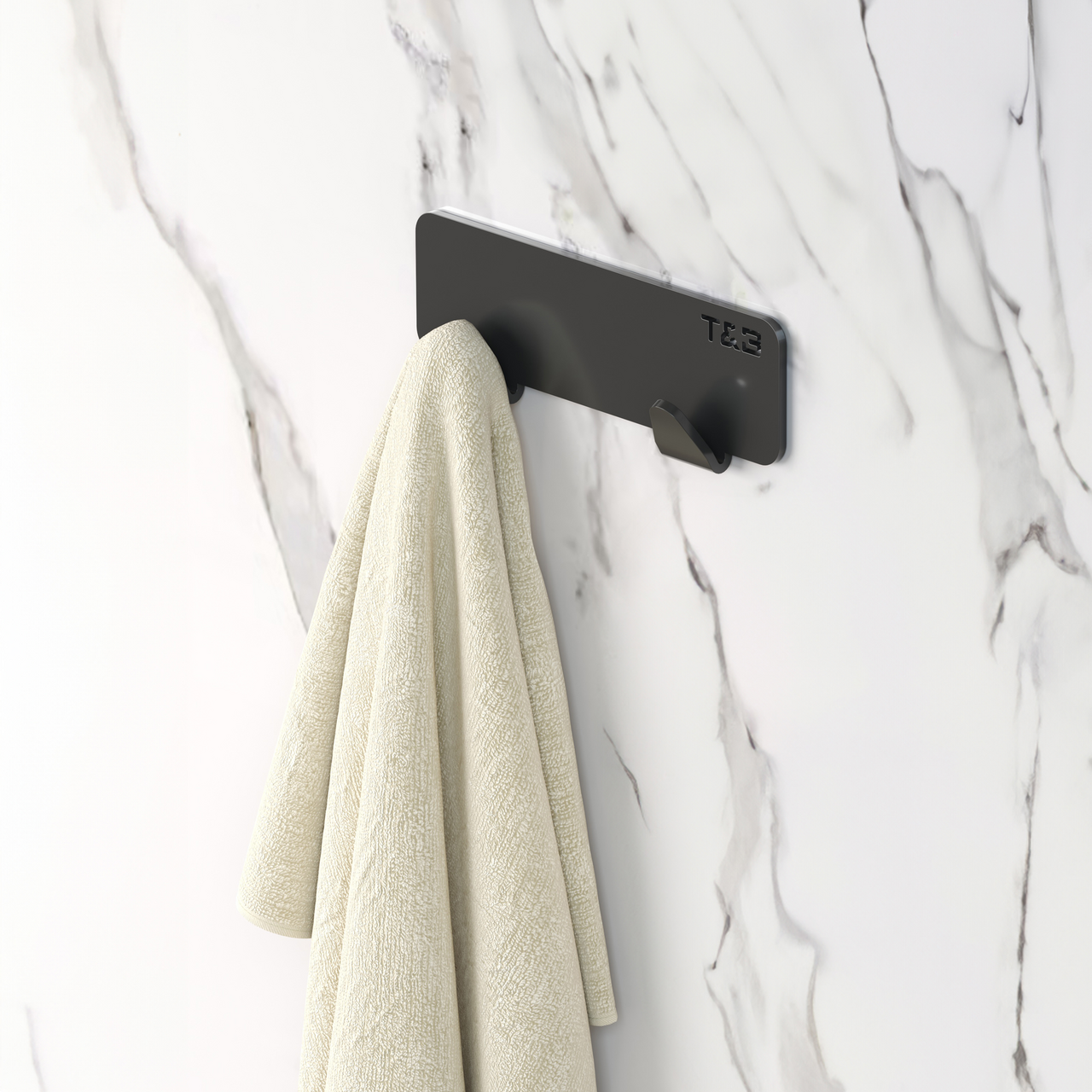 T&B KNAGG MED 2 KROKER MATT SORT | Megaflis.no