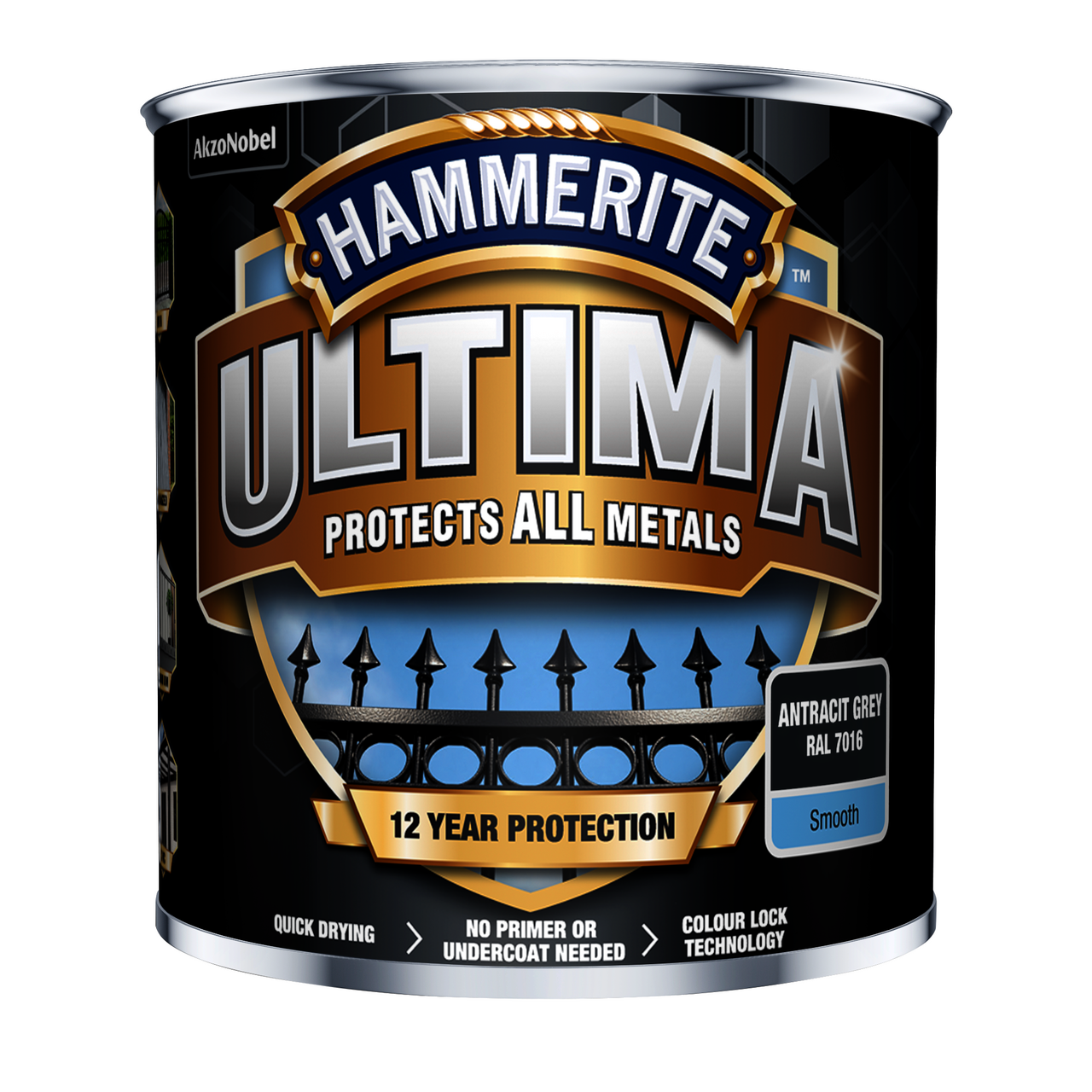 HAMMERITE ULTIMA SMOOTH ANTHRACITE GREY 0,25L | Megaflis.no