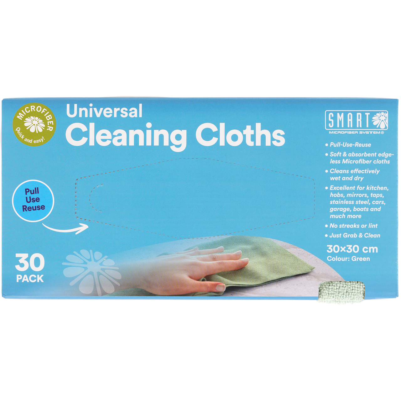 SMART MICROFIBER UNIVERSALKLUT 30-PK | Megaflis.no