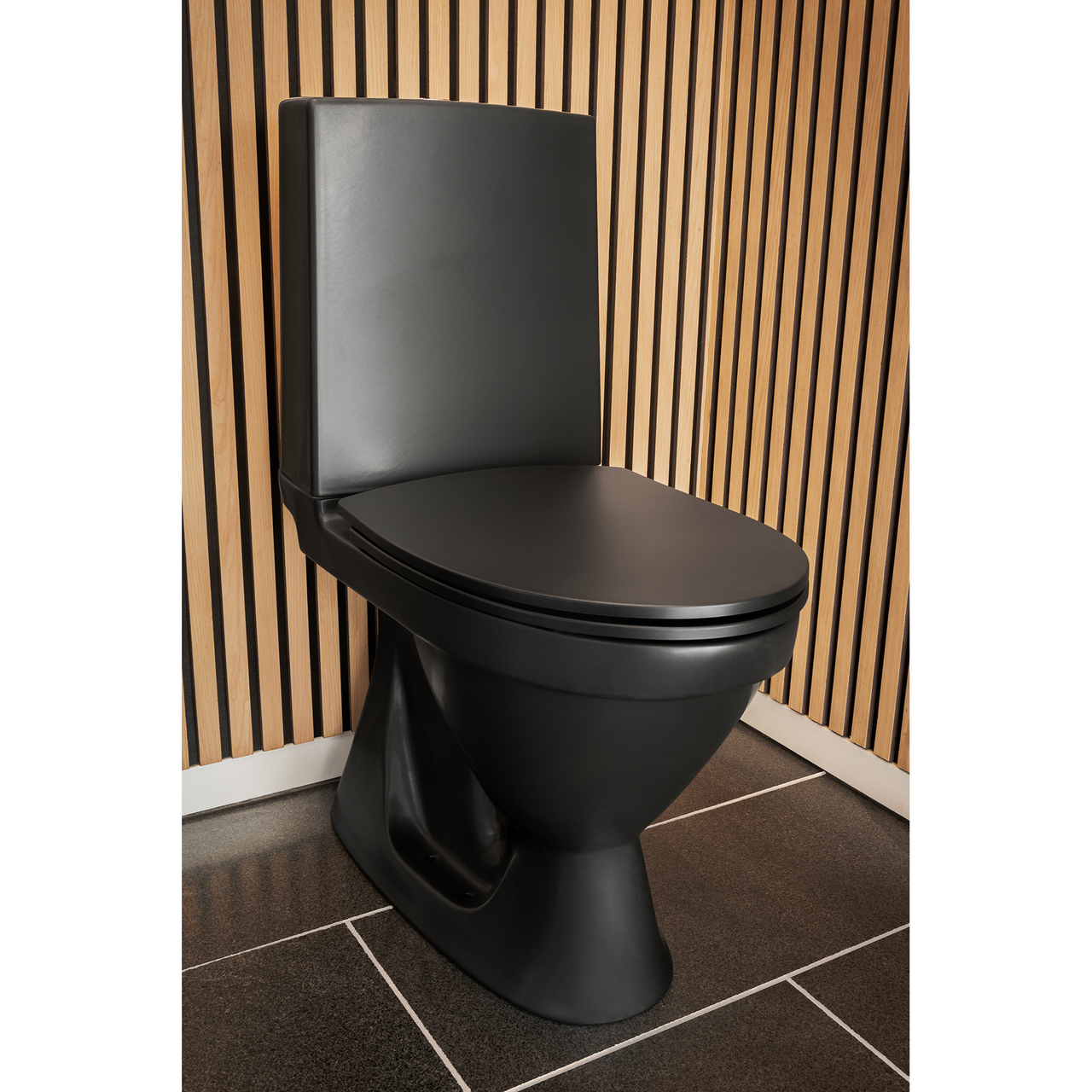 LAUFEN RIGO TOALETT M/SKJULT S-LÅS MATT SORT | Megaflis.no